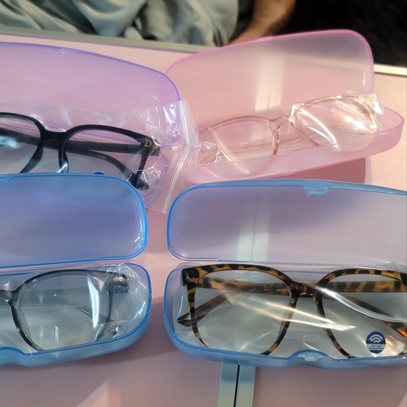 Source Unknown | Accessories | 4 Pair Blue Light Readers Pink Black ...